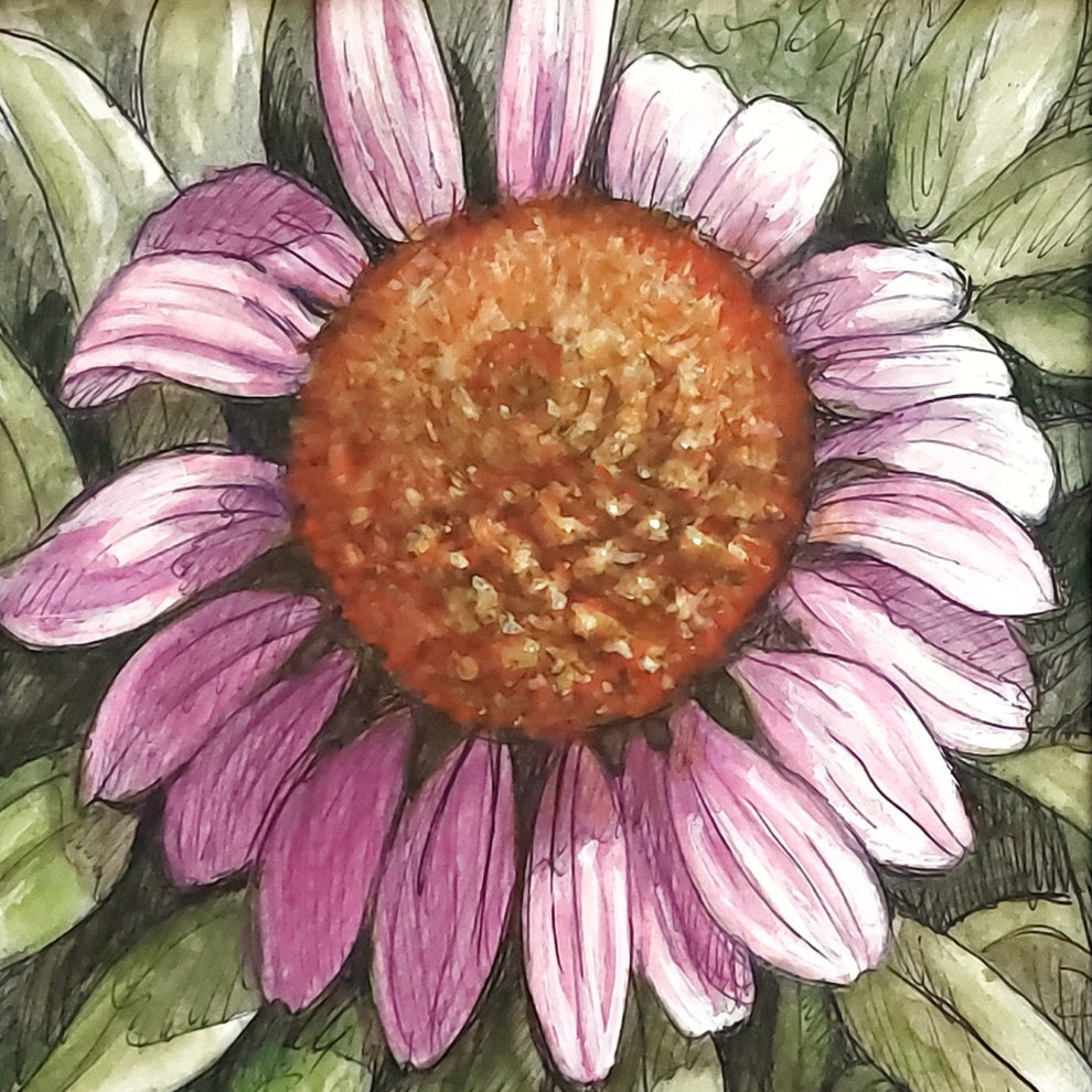 DAY 29 - Coneflowers - Original Daily Draw to Paint – SoloWorkStudio