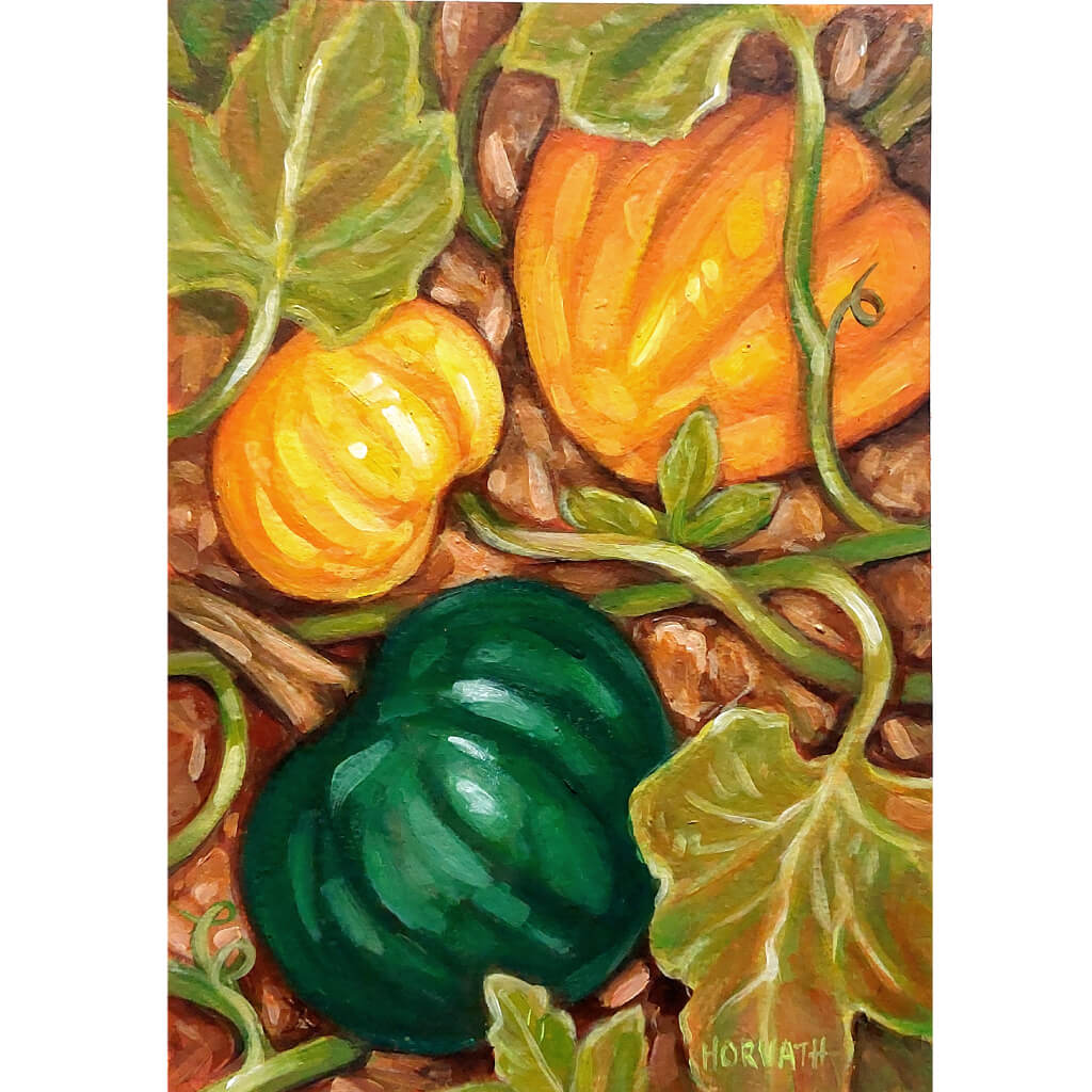 DAY 25 - Fall Squash Original Painting - Autumn Art Journal ...