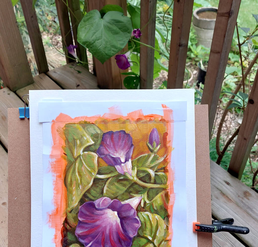 DAY 10 - Morning Glories Original Painting - Autumn Art Journal ...