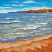 Rolling Waves Beach, Original Painting 8x8 – SoloWorkStudio