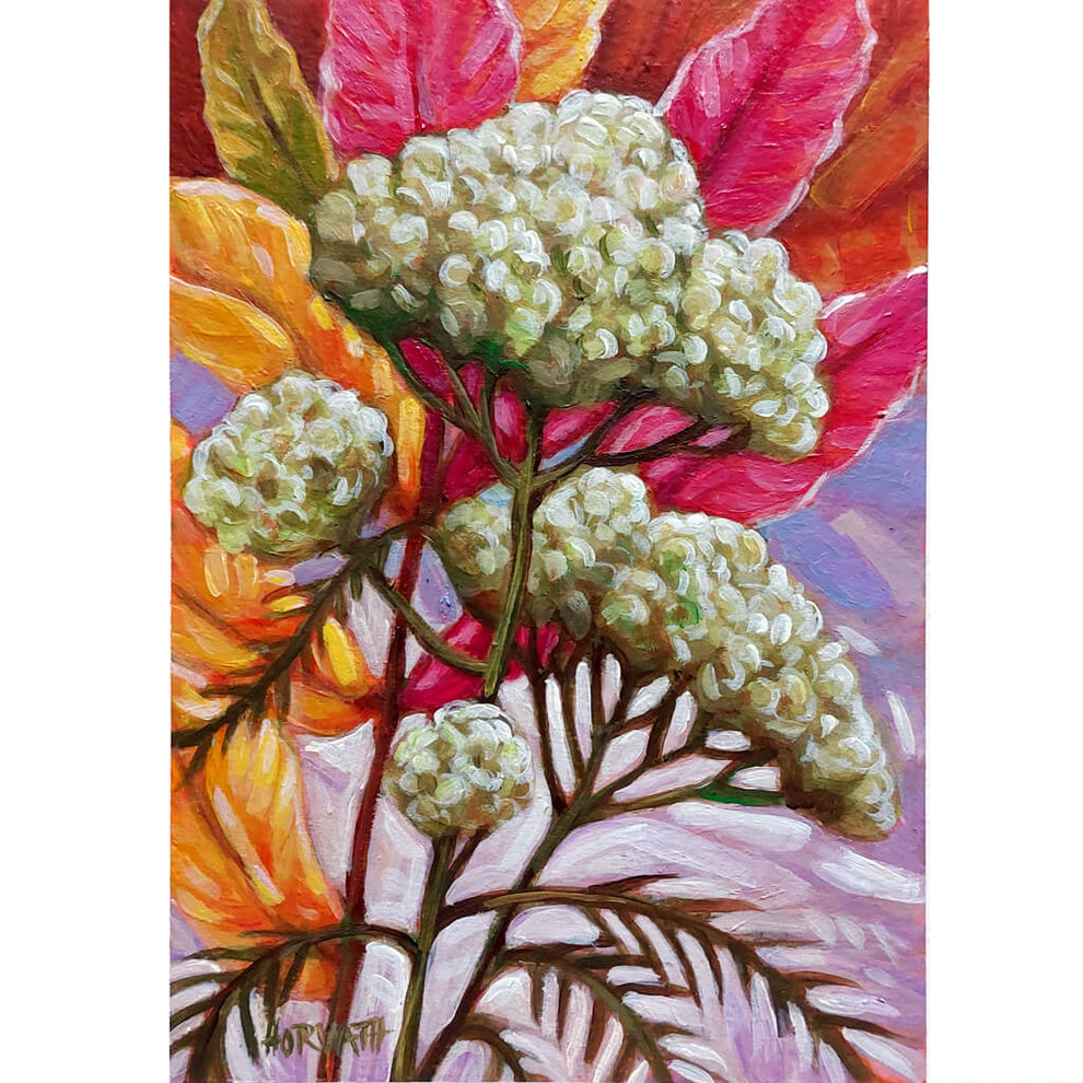 DAY 18 - Yarrow Original Painting - Autumn Art Journal – SoloWorkStudio
