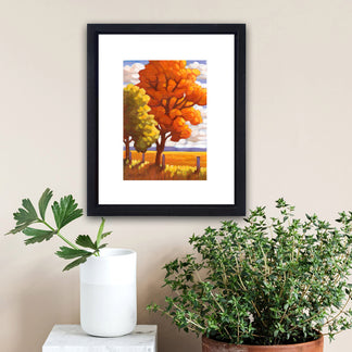 Back Road Tree Colors, Petite Paper Landscape Original Painting ...