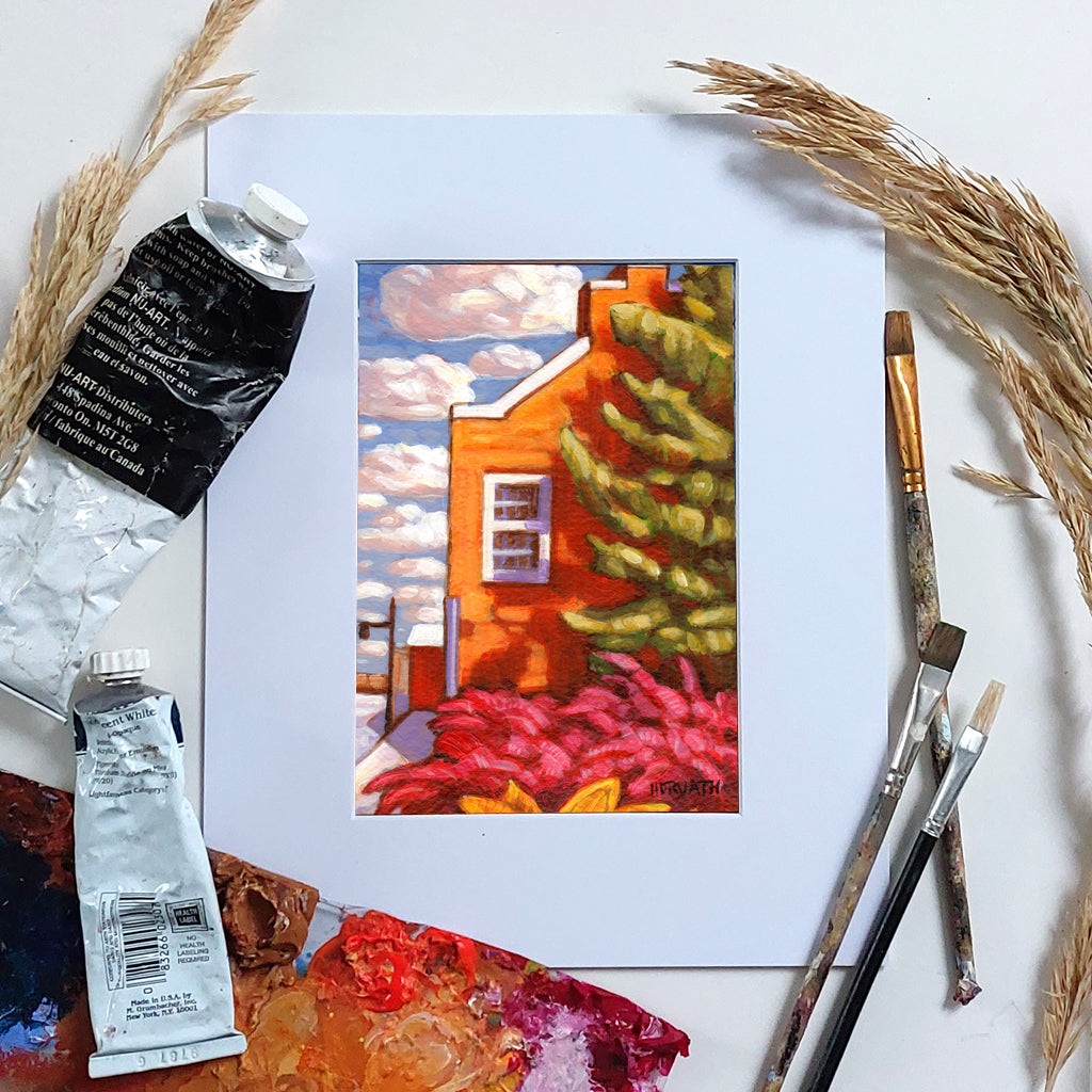 Russel House Port, Petite Paper Landscape Original Painting ...