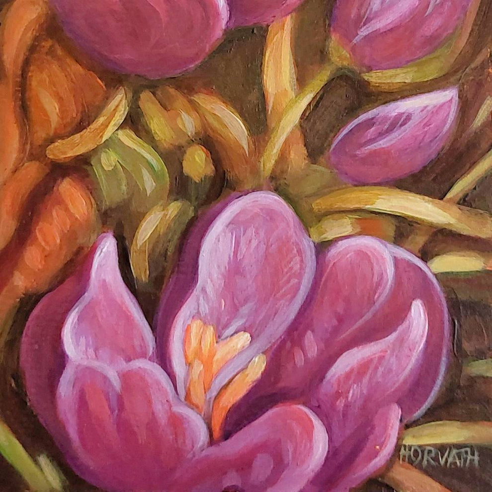 DAY 4 - Crocuses Original Painting a Day – SoloWorkStudio