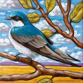 Tree Swallow Field, Flights of Fancy, Original Painting 6x6 ...