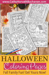 Halloween Coloring 5 Page Coloring Book, PDF Download Printable ...