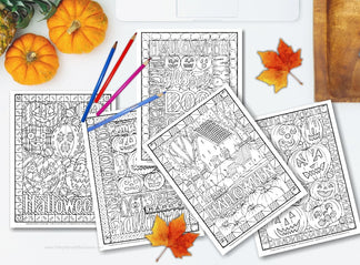 Halloween Coloring 5 Page Coloring Book, PDF Download Printable ...