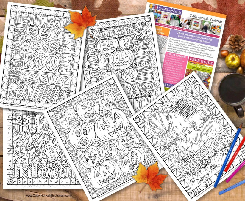Halloween Coloring 5 Page Coloring Book, PDF Download Printable ...