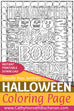 Halloween Art Words Coloring Page, PDF Download Printable – SoloWorkStudio