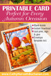Printable Fall Crow Pumpkins Card kit, PDF Instant Download ...