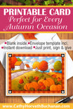 Printable Card Kit Pumpkin Poppies, PDF Instant Download – SoloWorkStudio